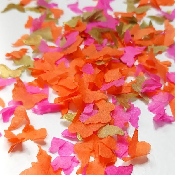 Biodegradable Butterfly Confetti - Fuchsia Pink, Orange and Gold ...